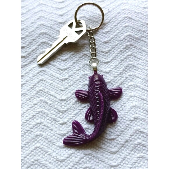 Handmade | Accessories | Japanese Purple Koi Fish Keychain Attachable ...
